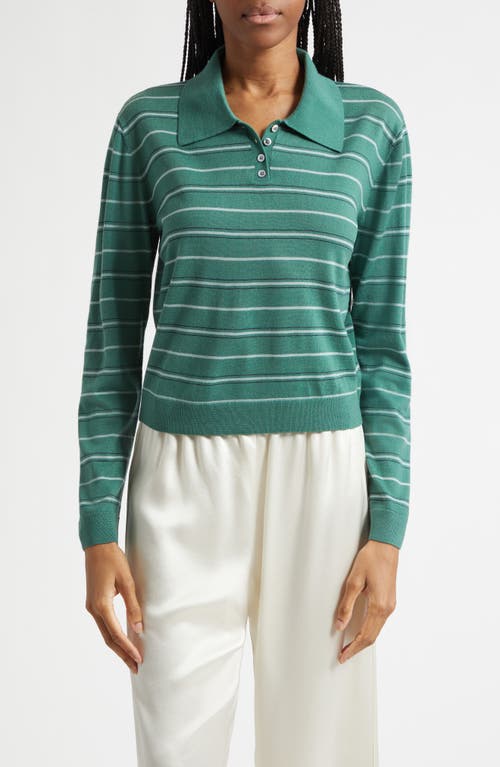 LESET James Stripe Merino Wool Polo